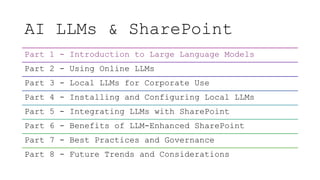 An Introduction to AI LLMs & SharePoint For Champions and Super Users ...