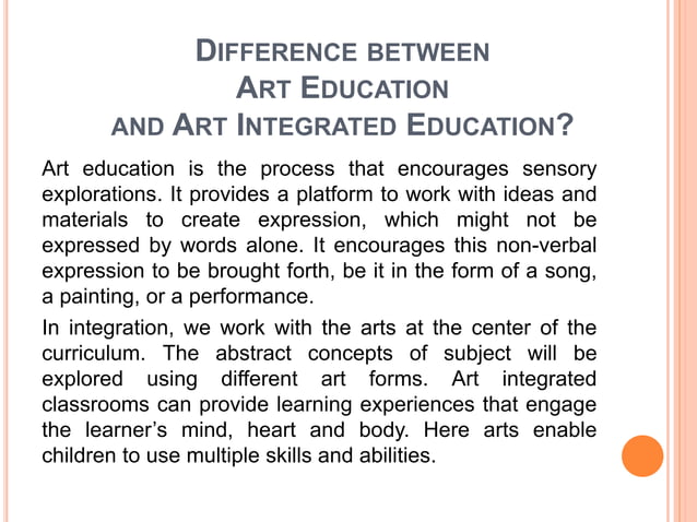 Art Integrated Learning PPT by Dr Sarvesh Mourya NCERT | PPTX | Arts ...