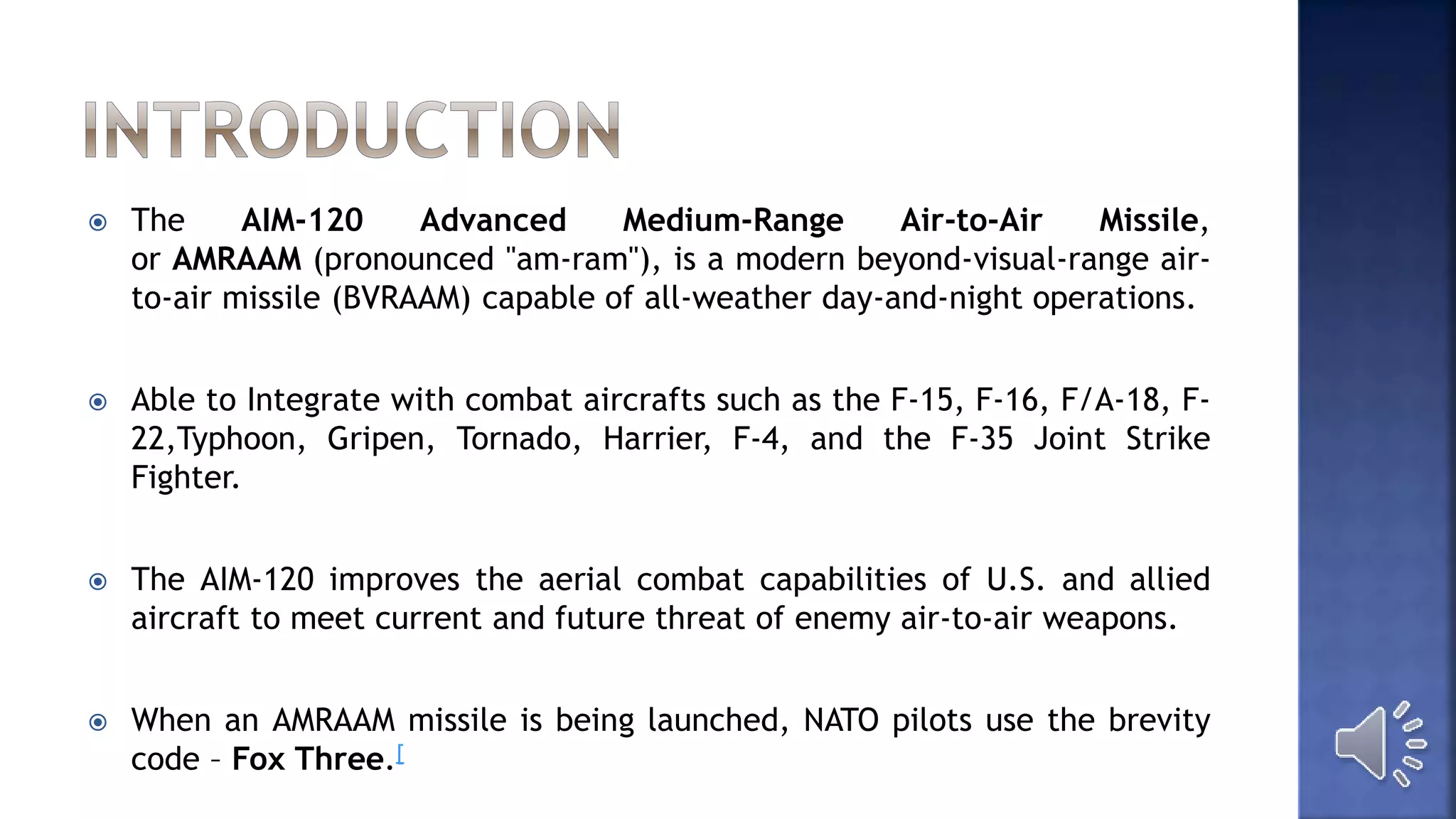 AIM-120, USA - Advanced Medium Range Air-to-Air Missile | PPTX