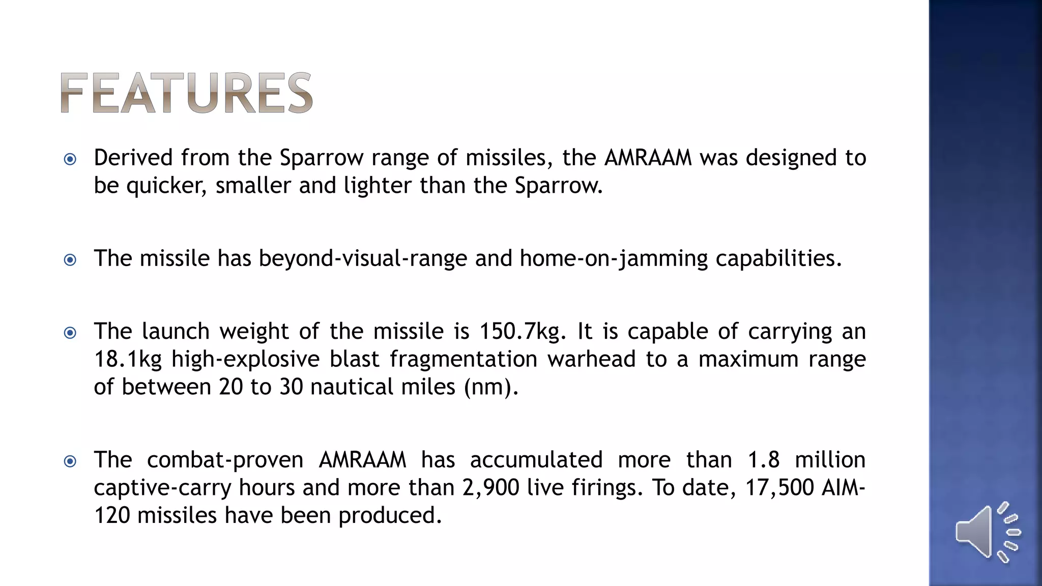 AIM-120, USA - Advanced Medium Range Air-to-Air Missile | PPTX