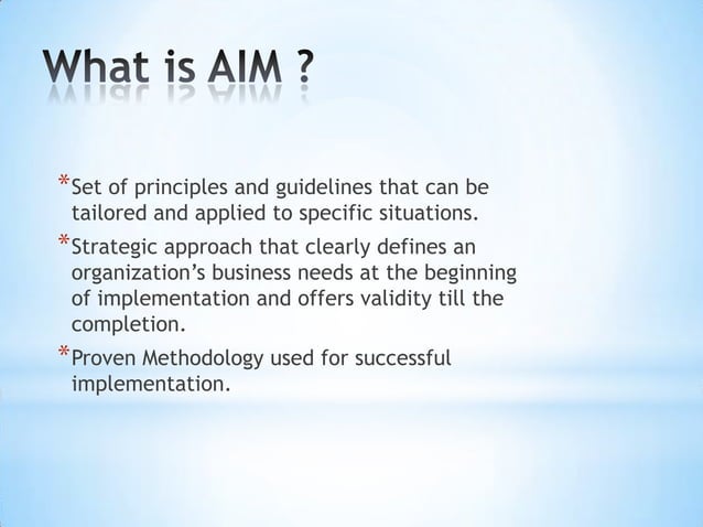 Application Implementation Methodology (AIM) | PPTX | Computer Software ...