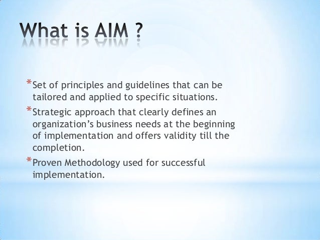 Application Implementation Methodology Aim 7275
