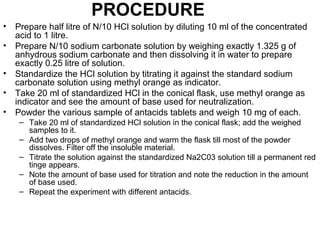 To Determine which Antacid could Neutralize the most Stomach Acid | PPT