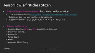 AWS re:Invent 2018 - AIM401 - Deep Learning using Tensorflow | PPT