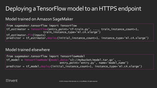 AWS re:Invent 2018 - AIM401 - Deep Learning using Tensorflow | PPT