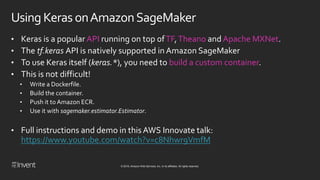 AWS re:Invent 2018 - AIM401 - Deep Learning using Tensorflow | PPT