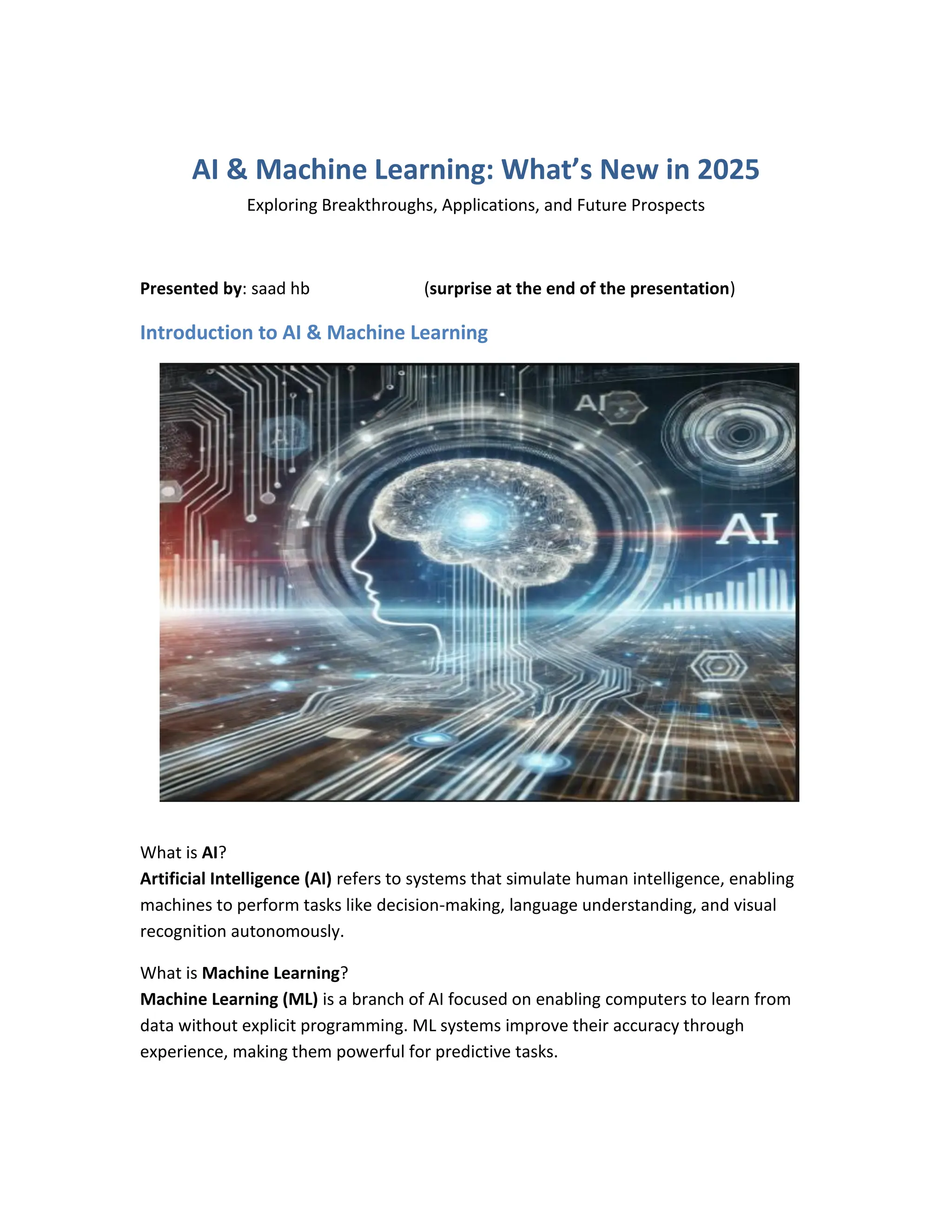 AI & Machine Learning: What’s New in 2025 | PDF