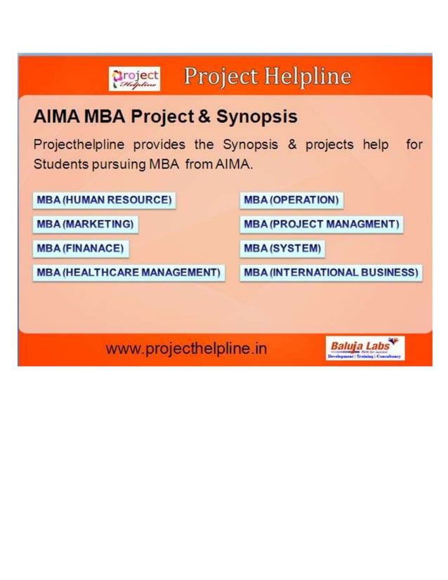 Aima mba synopsis and project | DOCX | Business Administration | Business