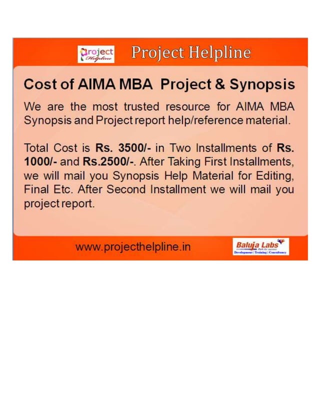 Aima mba synopsis and project | DOCX | Business Administration | Business