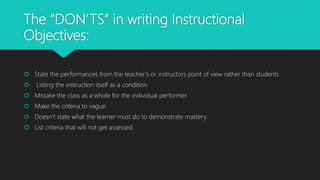 dimensions of instructional objectives | PPT