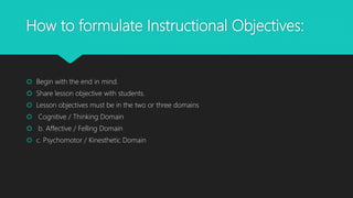 dimensions of instructional objectives | PPT