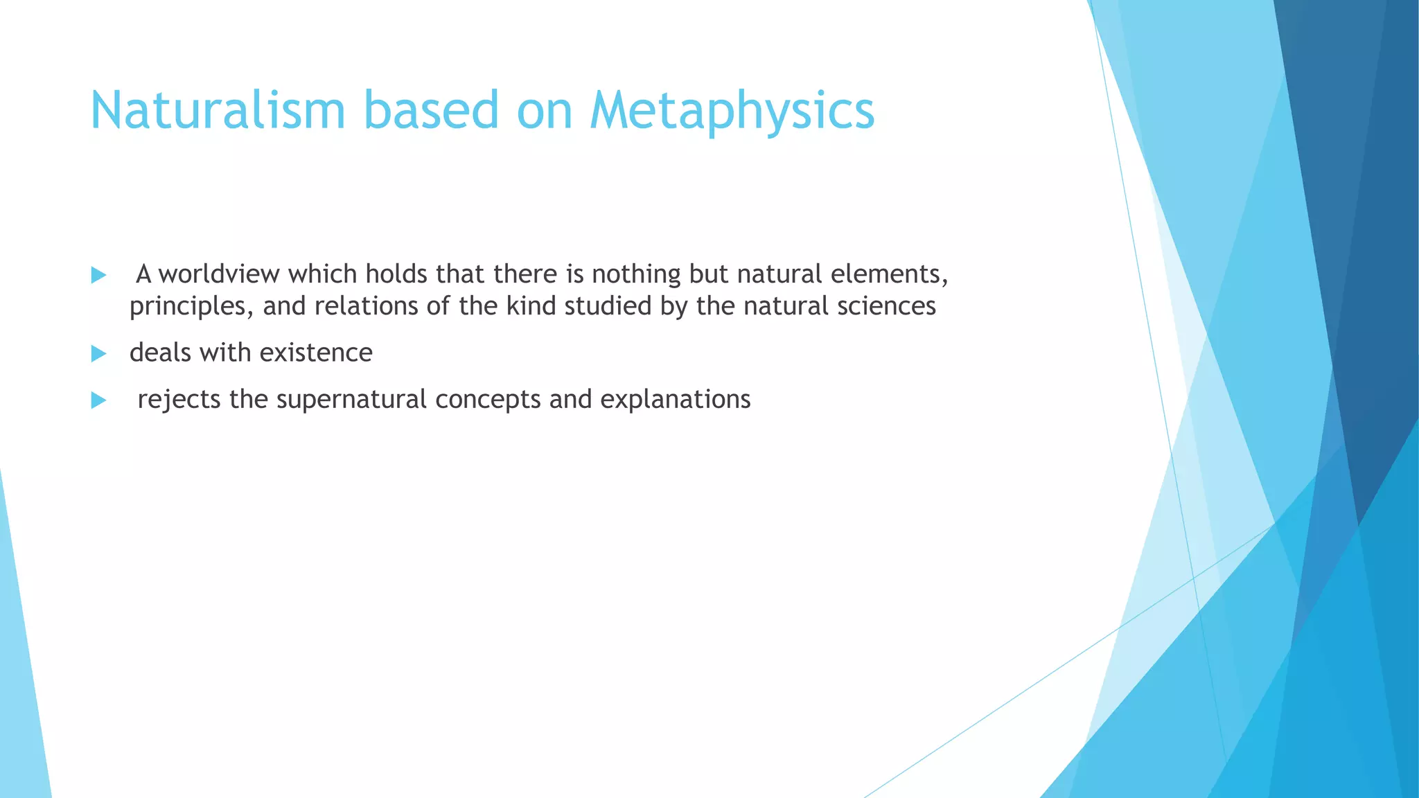 naturalism philosophy and education | PPTX