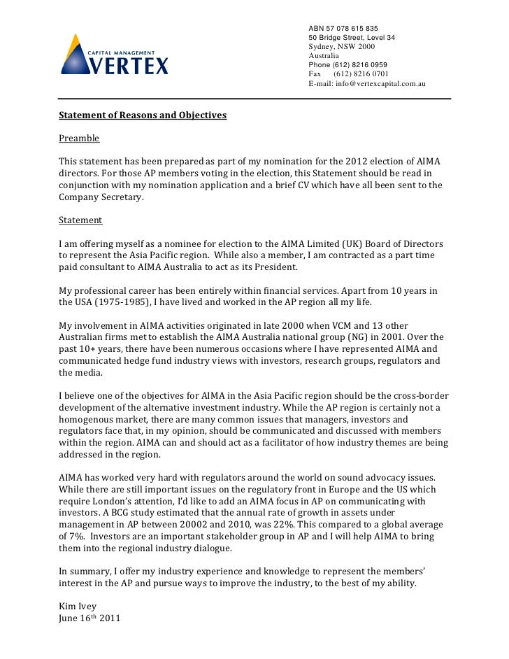 Statements And Reasons