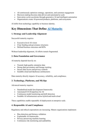 AI Maturity Model: A Strategic Framework for Scalable Enterprise AI ...