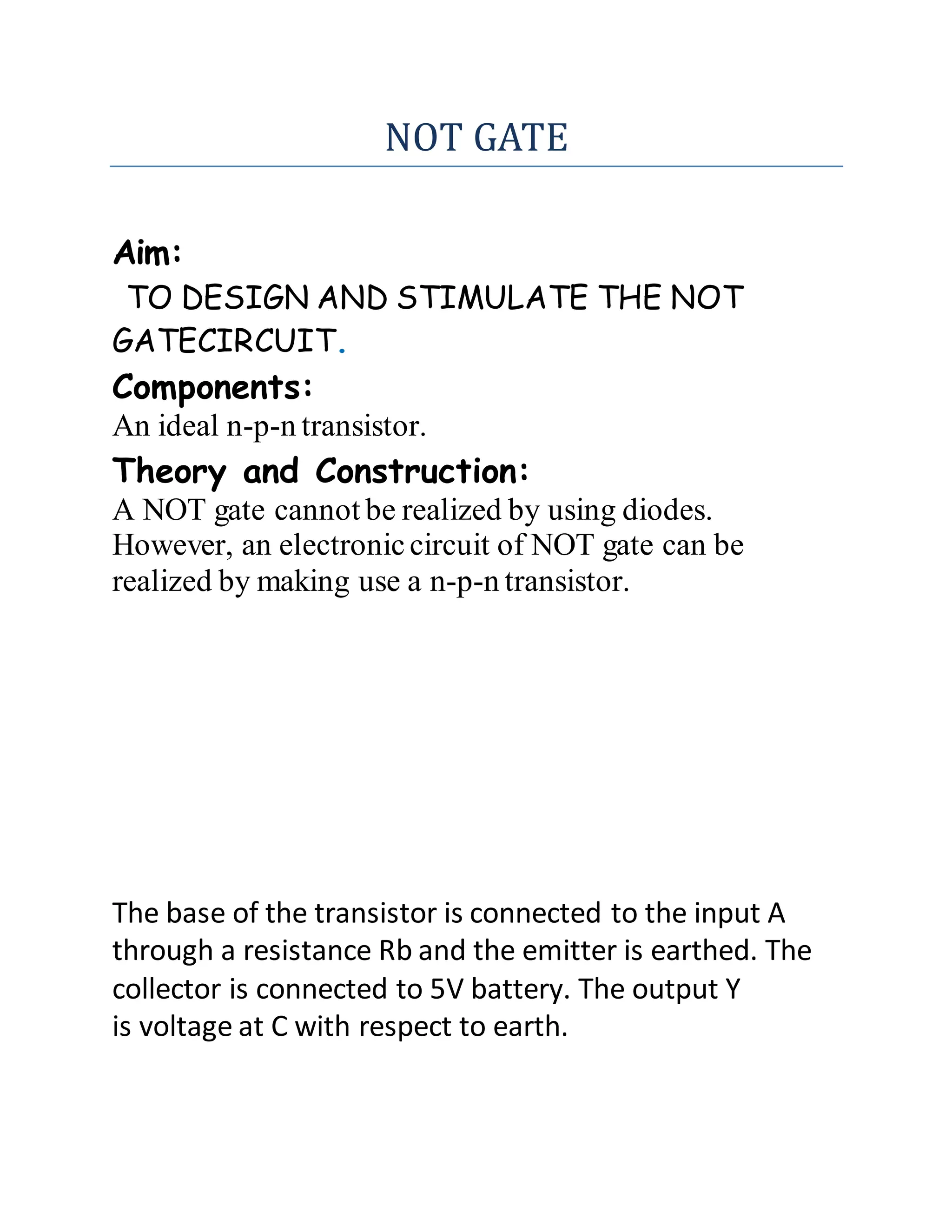 physics investigatory on logic gates | DOCX