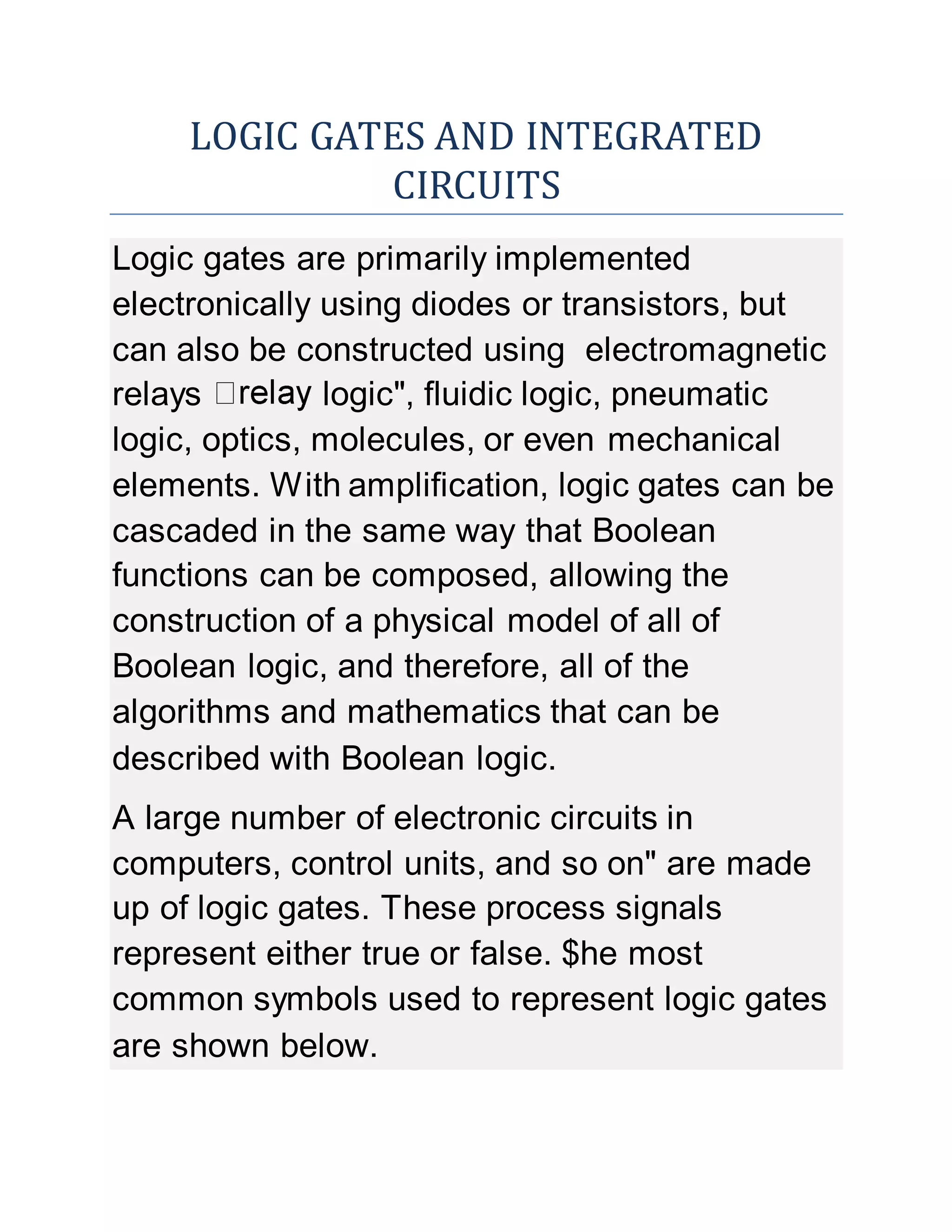 physics investigatory on logic gates | DOCX