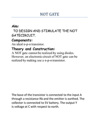 physics investigatory on logic gates | DOCX