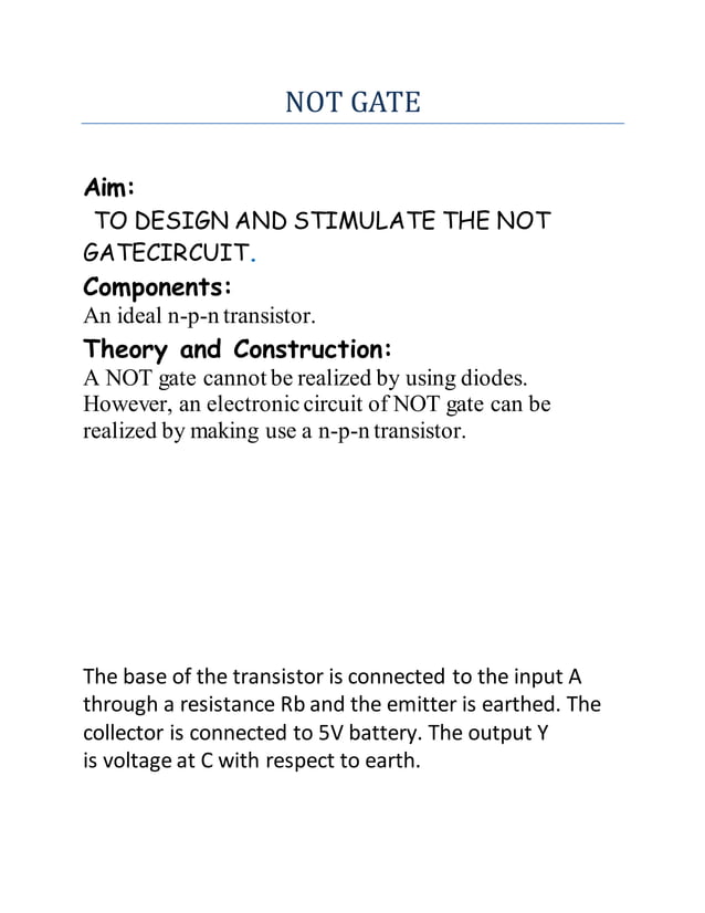 physics investigatory on logic gates | DOCX