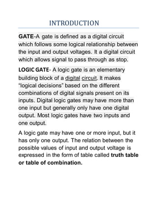 physics investigatory on logic gates | DOCX