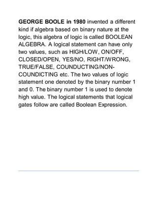physics investigatory on logic gates | DOCX