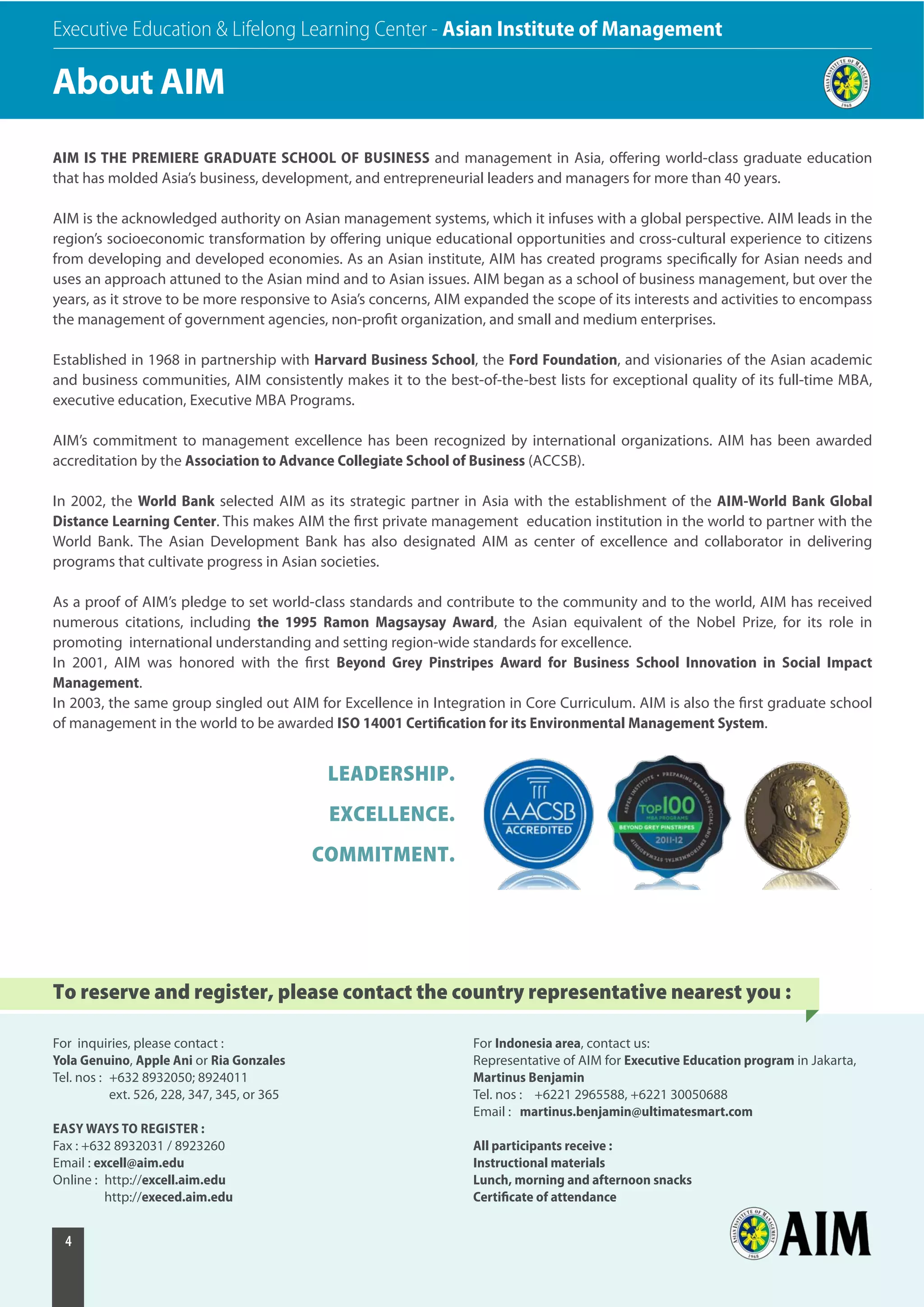 AIM Basic Management Program 2013 | PDF