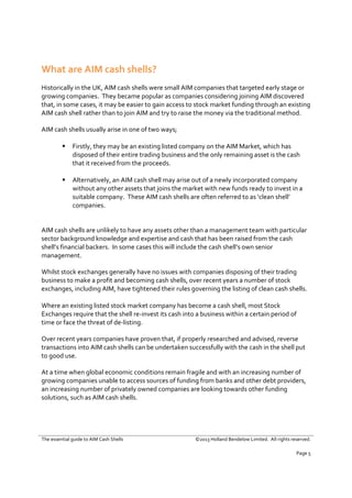 AIM Cash Shells Guide | PDF