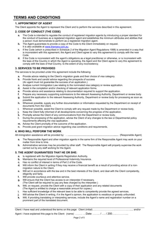 MIGRATION AGENT/CLIENT AGREEMENT | PDF