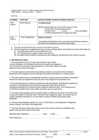 MIGRATION AGENT/CLIENT AGREEMENT | PDF