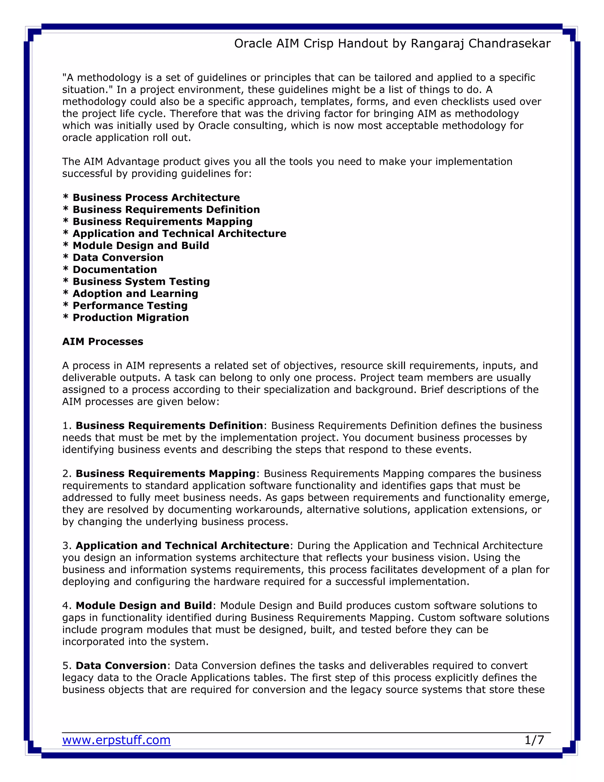 Aim crisp handout | PDF