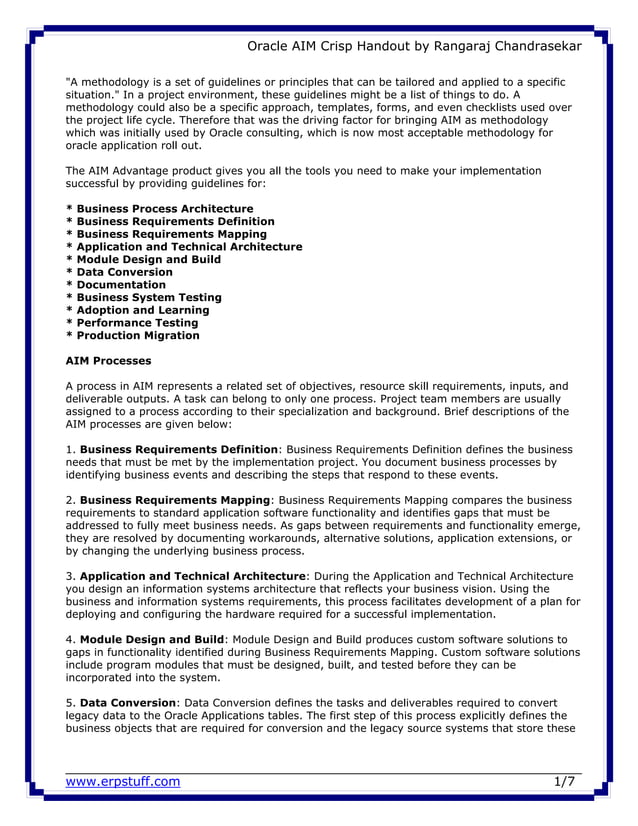 Aim crisp handout | PDF