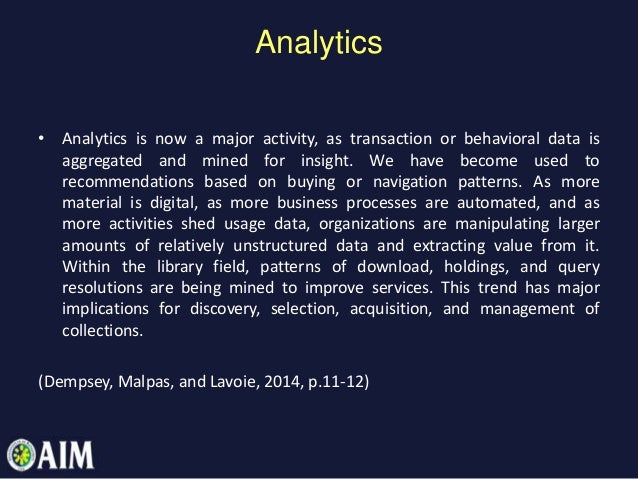 AIM: Data-driven collection management
