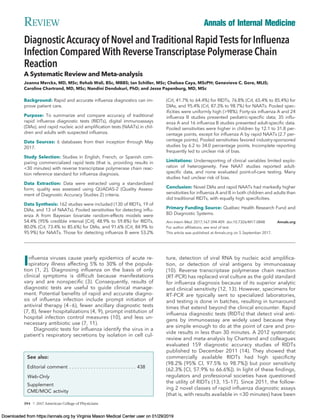 Systemic review and meta analysis of rapid flu testing | PDF | Cold and ...