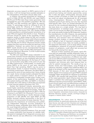 Systemic review and meta analysis of rapid flu testing | PDF