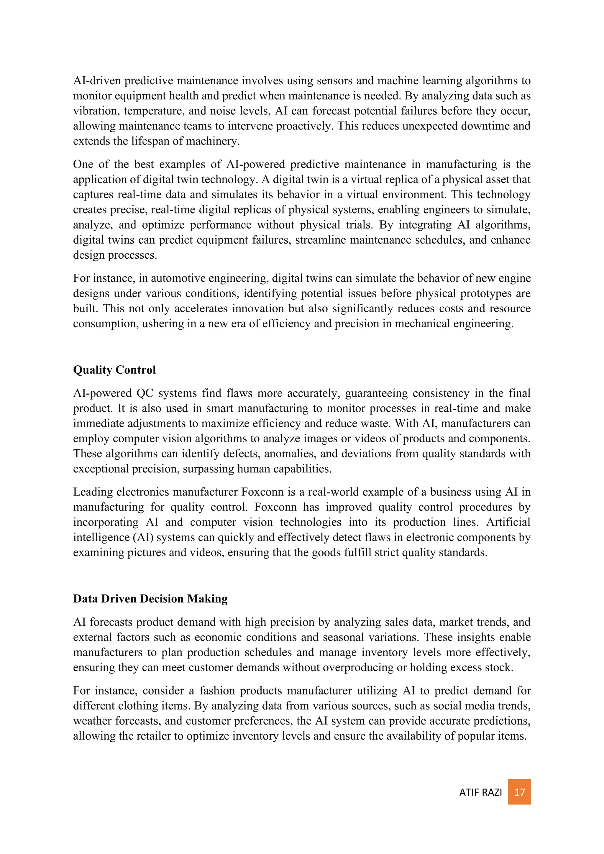 Applications of Artificial Intelligence in Mechanical Engineering | PDF