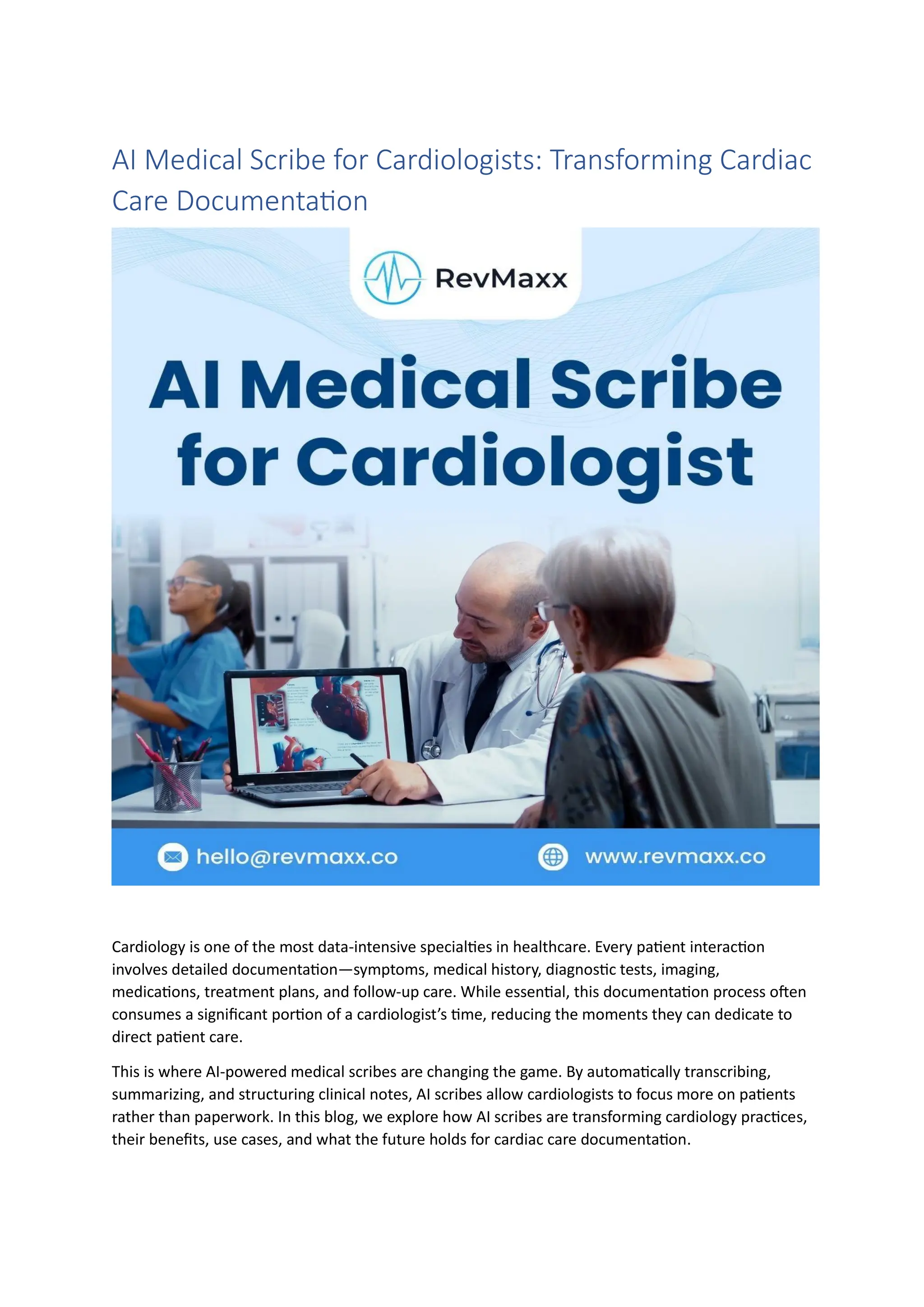 AI Medical Scribe for Cardiologists: Redefining Cardiac Care ...