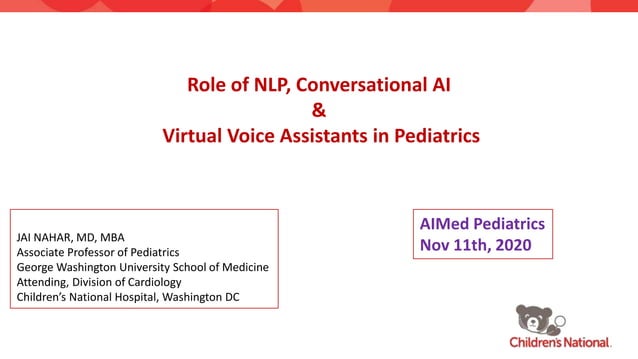 Role of NLP, Conversational AI & Virtual Voice Assistants in Pediatrics ...