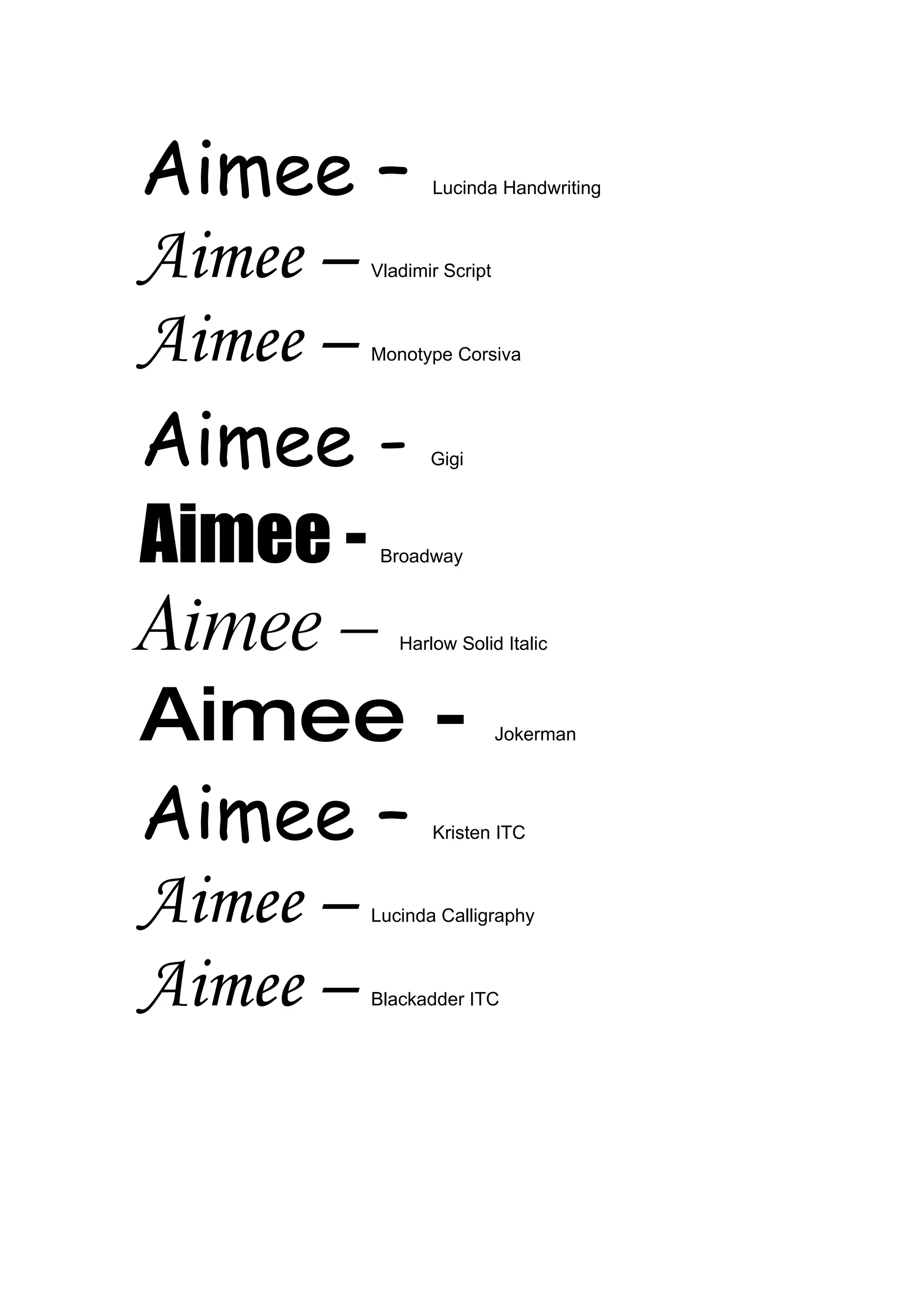 Aimee Fonts | DOC