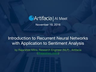 Introduction to Recurrent Neural Network with Application to Sentiment ...