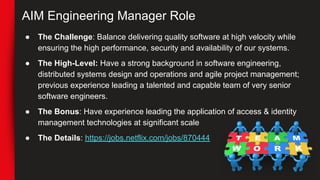 Netflix AIM Engineering Manager | PPT