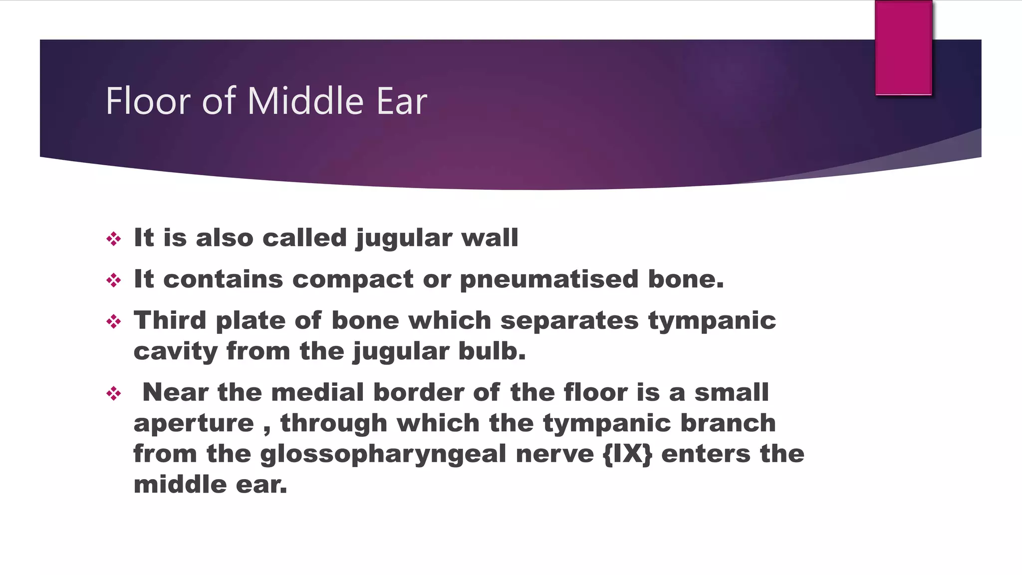 roof and floor of ear | PPTX