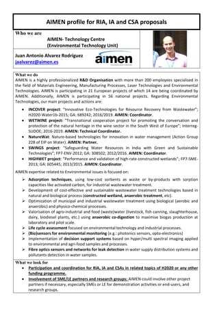Aimen profile for Project collaboration | PDF