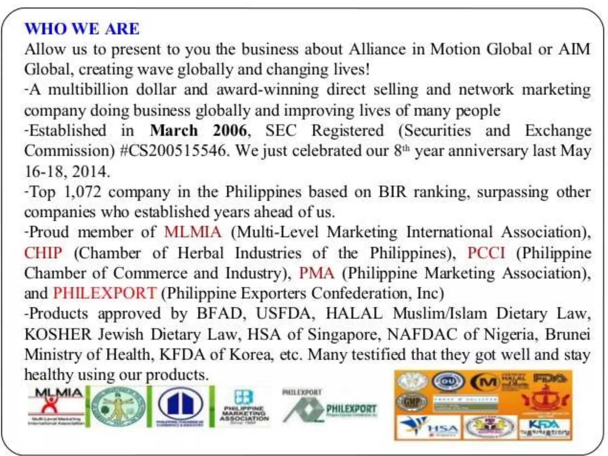 Aim global marketing plan presentation | PPTX