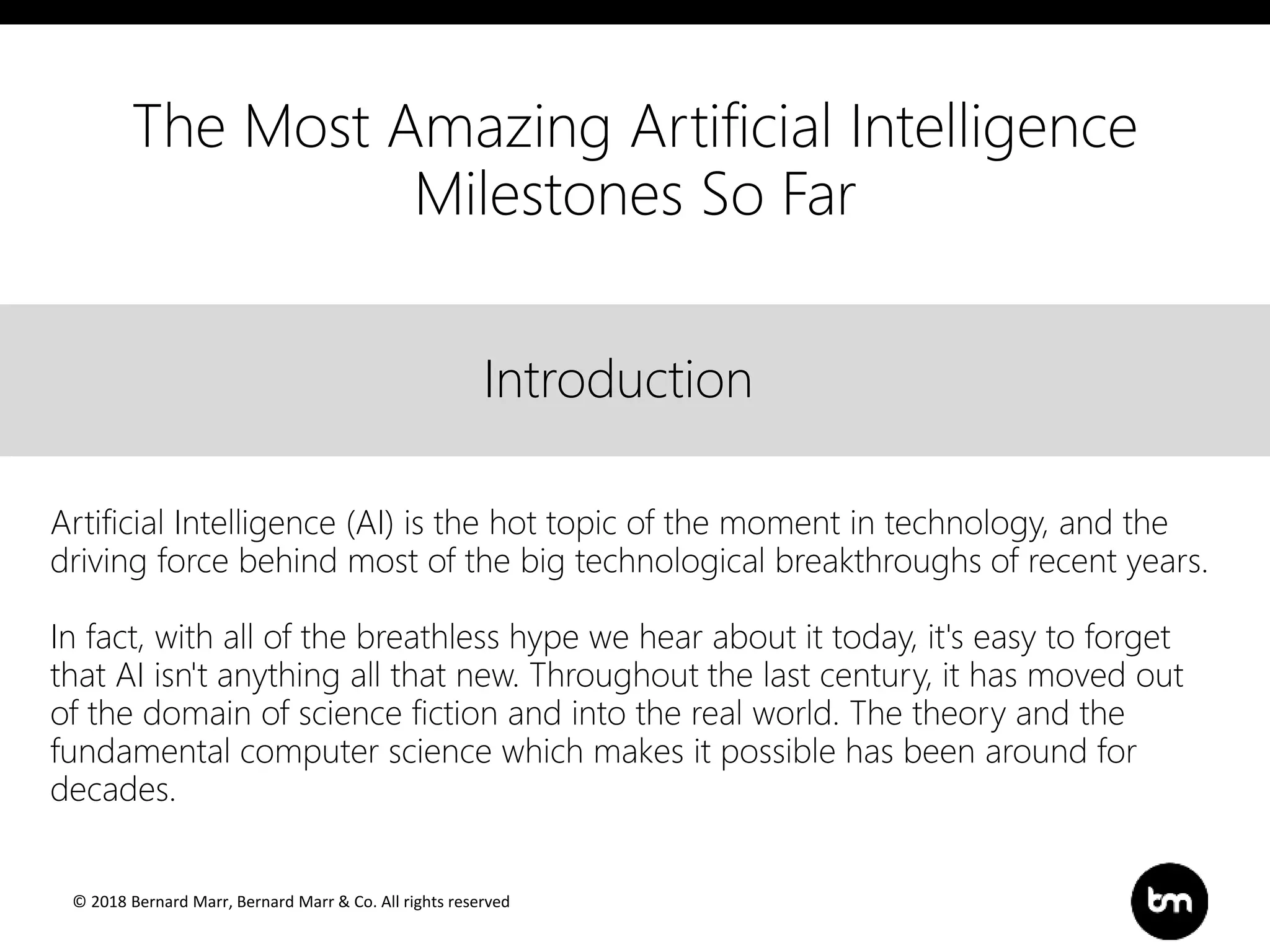 The Most Amazing Artificial Intelligence Milestones So Far | PPT