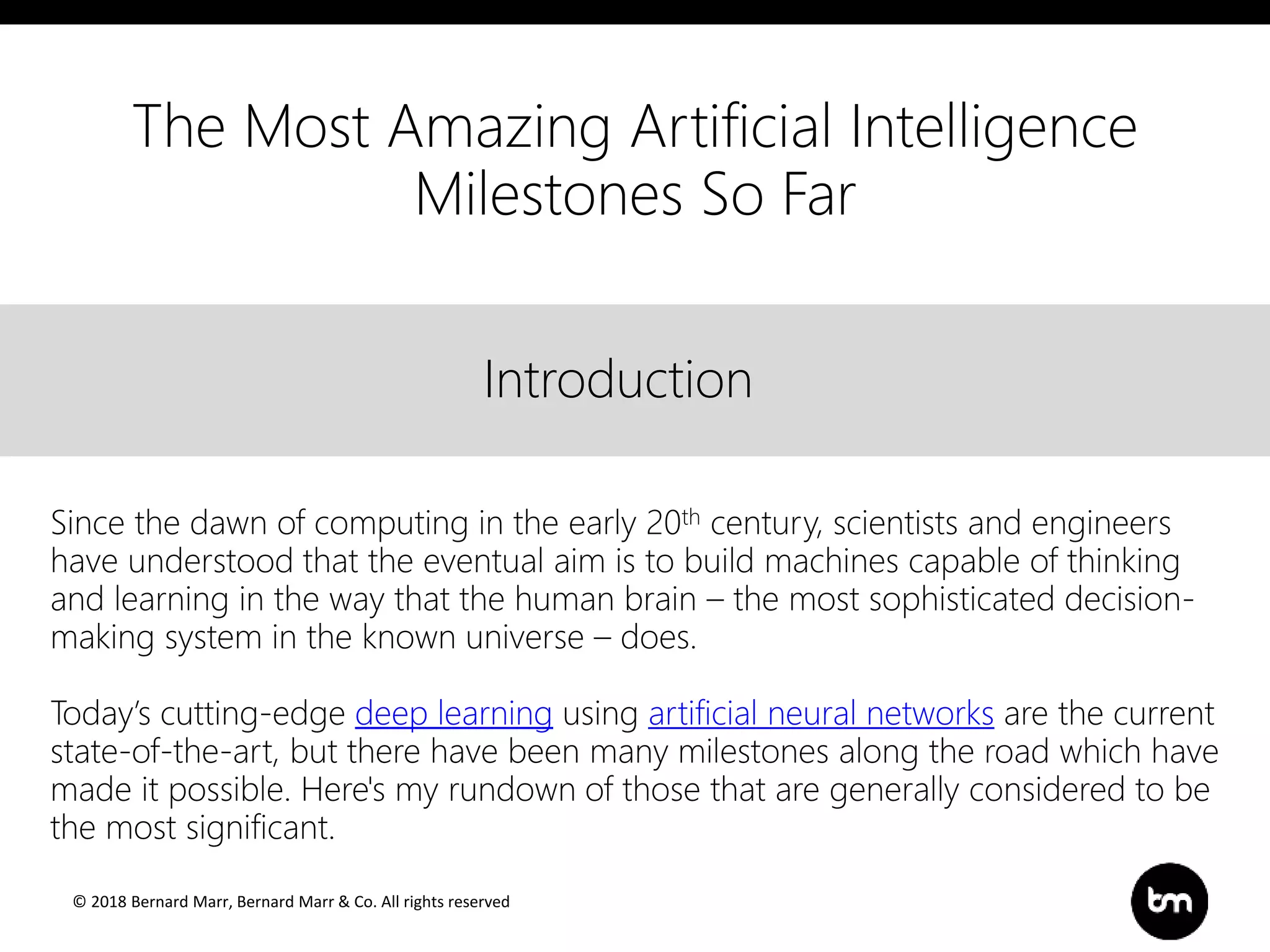 The Most Amazing Artificial Intelligence Milestones So Far | PPTX ...