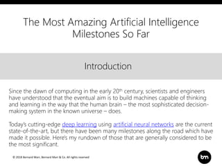 The Most Amazing Artificial Intelligence Milestones So Far | PPT