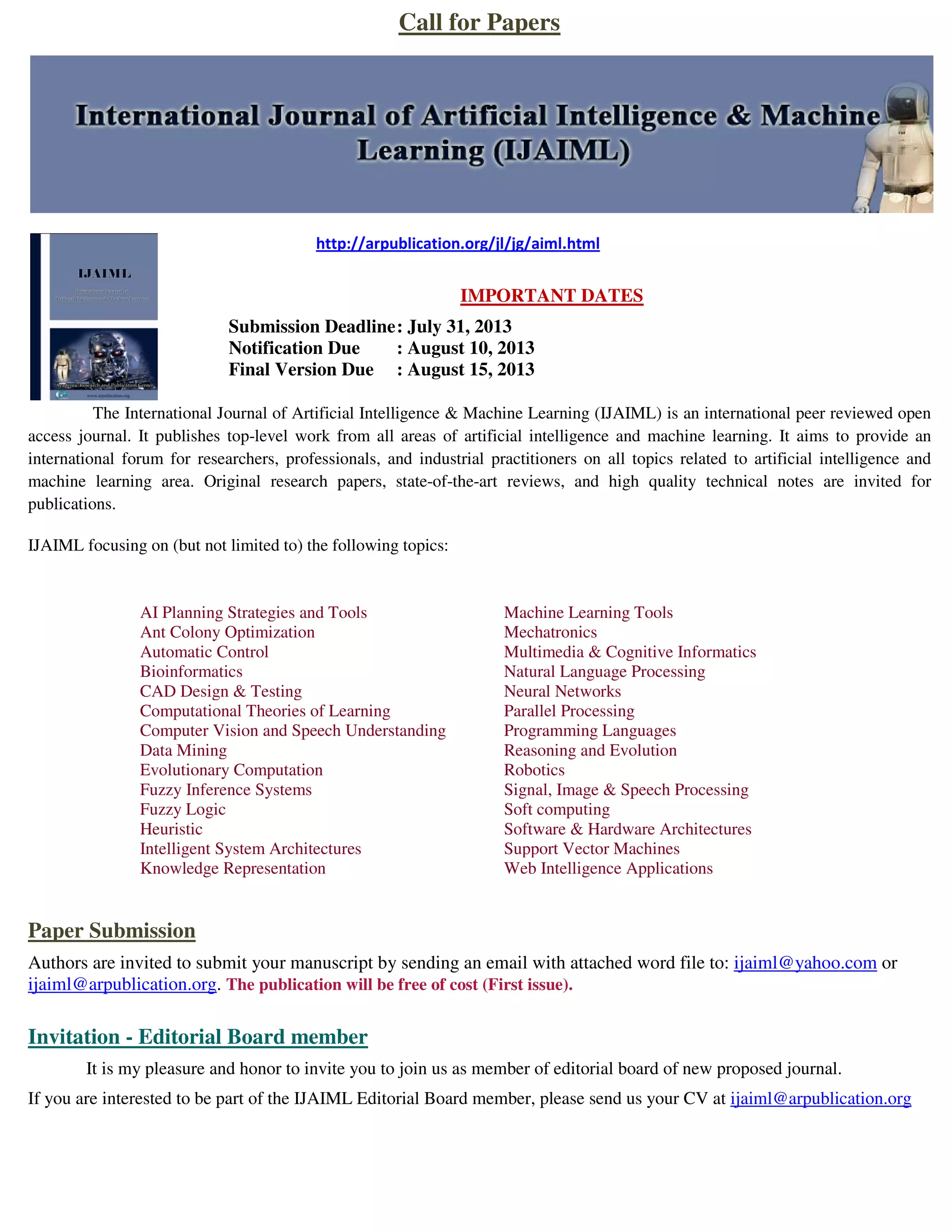 International Journal of Artificial Intelligence & Machine Learning ...