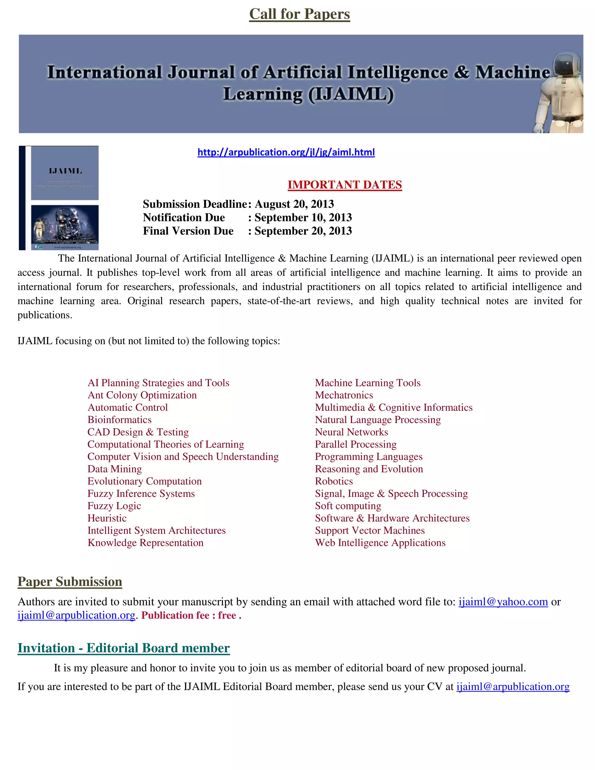 International Journal of Artificial Intelligence & Machine Learning ...