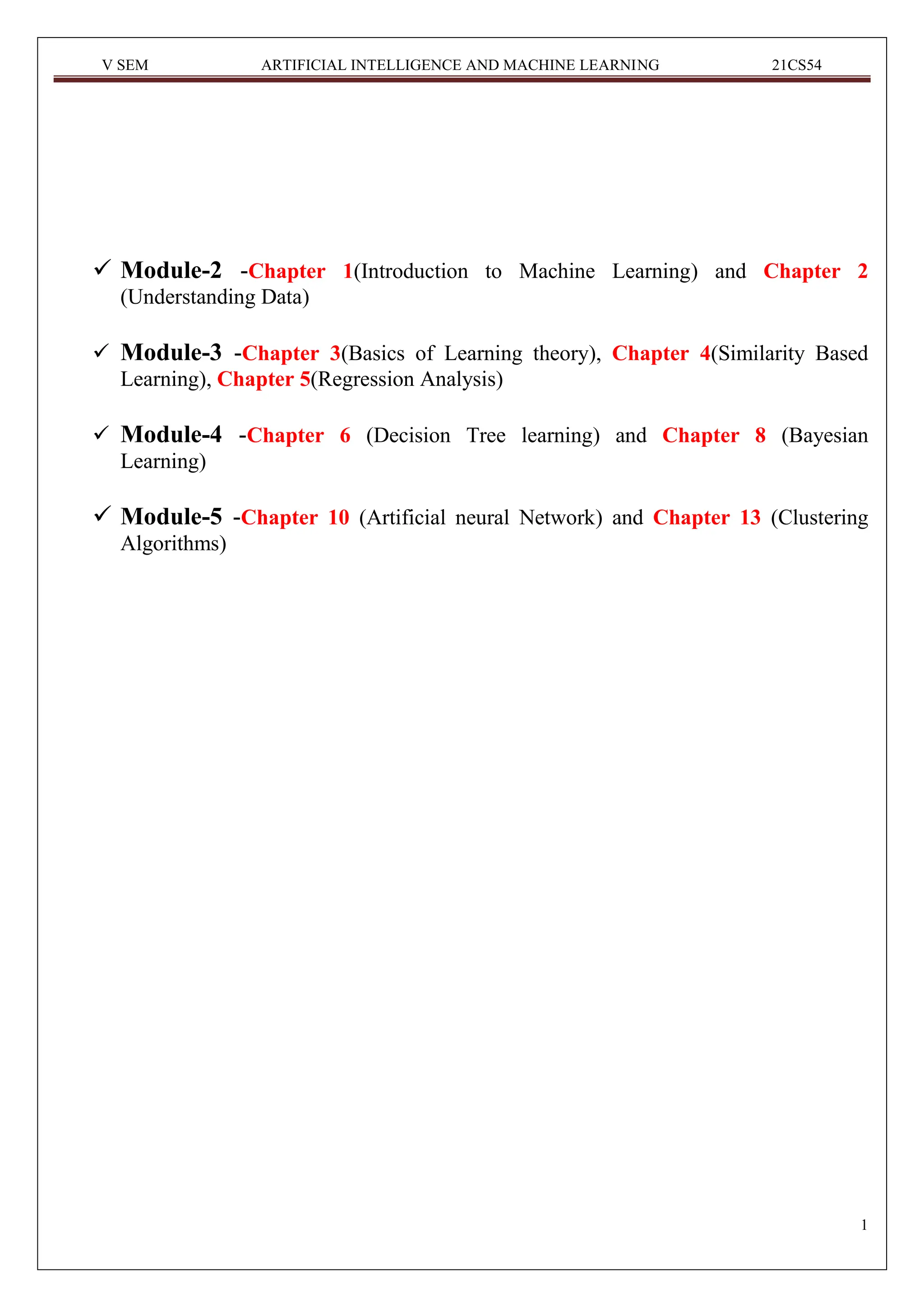 AIML 1-5 Modules NOTES.pdf module1, module 2 | PDF