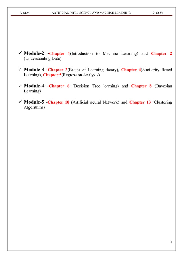 AIML 1-5 Modules NOTES.pdf module1, module 2 | PDF