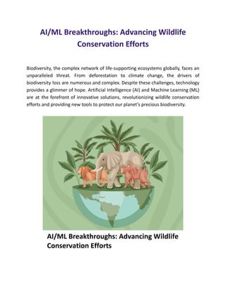 AI/ML Breakthroughs: Advancing Wildlife Conservation Efforts | PDF